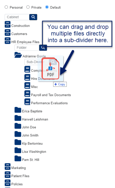 Drag n Drop file review - Document Management Software